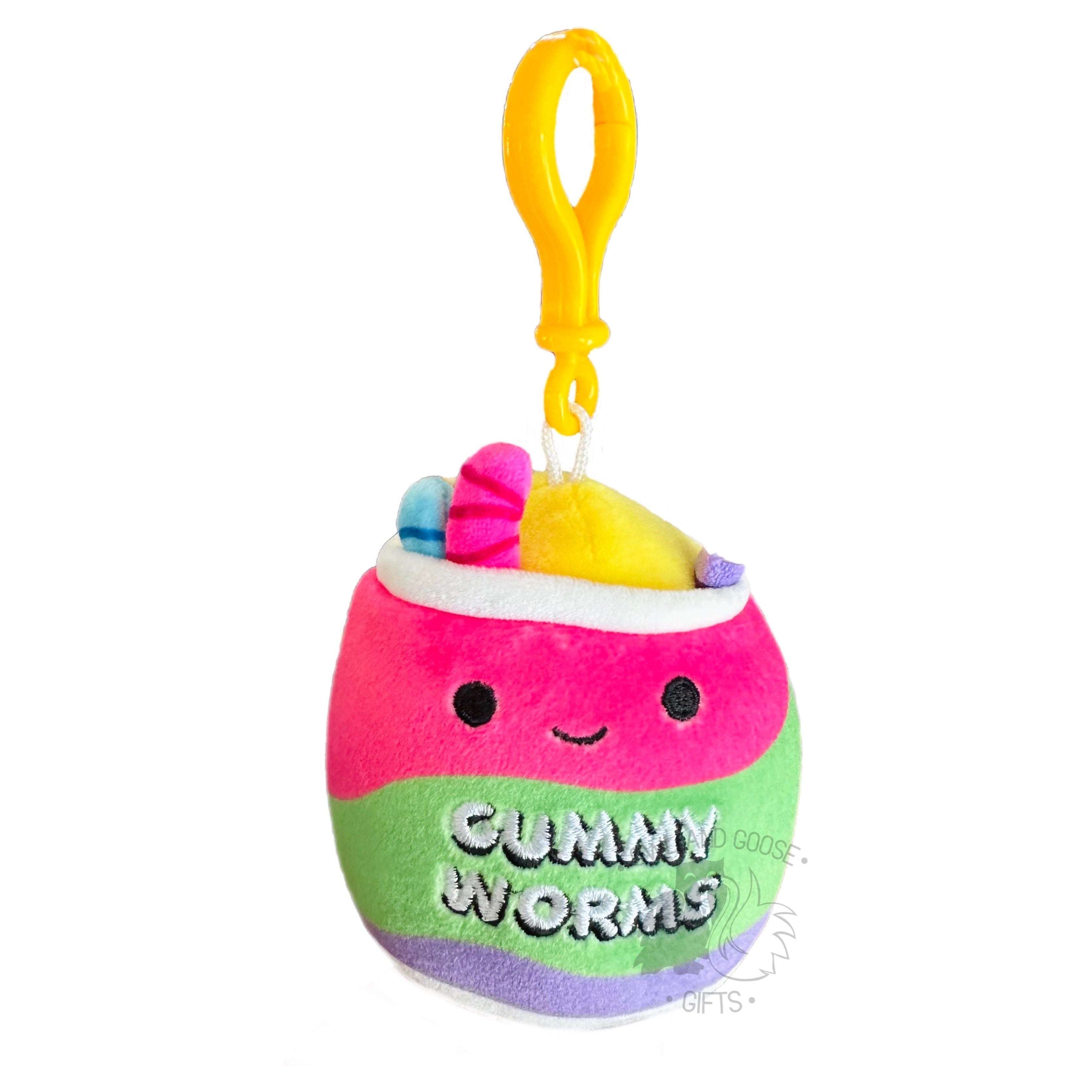 Squishmallow 3.5 Inch Silver the Gummy Worms Candy Neon Foods Plush Cl ...